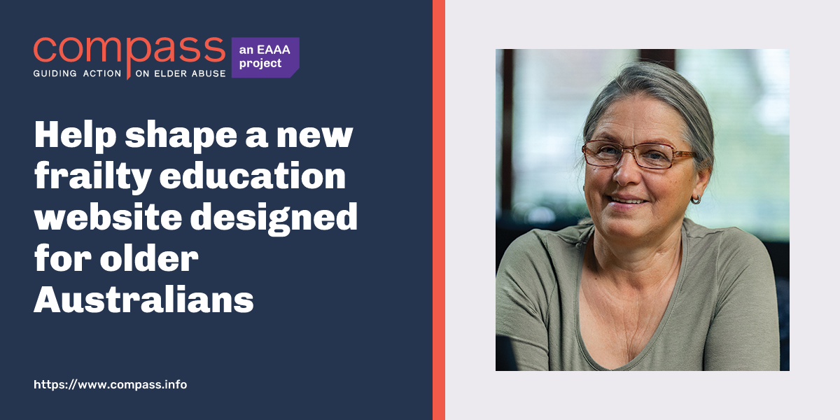 Help shape a new frailty education website designed for older ...