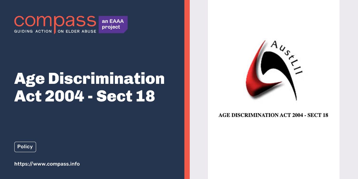 Age Discrimination Act 2004 - Sect 18 - Compass