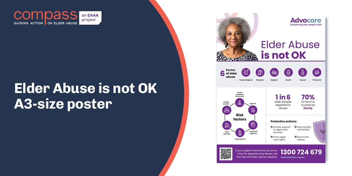 Elder Abuse is not OK A3 poster - Compass