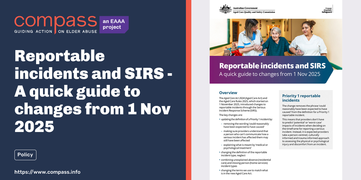 Reportable incidents and SIRS - A quick guide to changes from 1 Nov ...